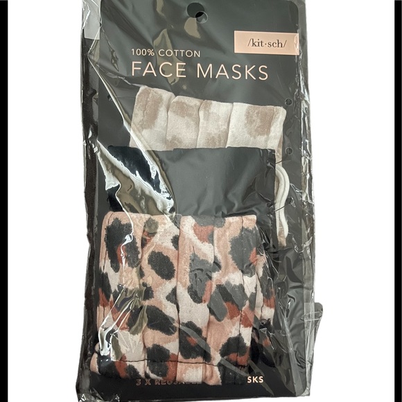 Kitsch | Accessories | Kitsch Leopard Print Cotton Face Masks Packof 3 ...